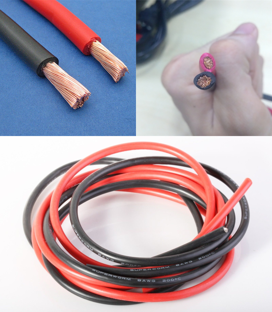 1 Meter Battery Cable / DC Cable 6mm Flexible Silicone Wire